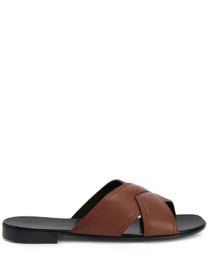 GIUSEPPE ZANOTTI Flavio Crossover-straps Leather Sandals - Brown