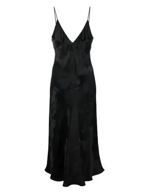 Carine Gilson Silk Jacquard-print Midi Slip Dress