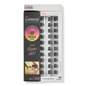 Kiss Impress Press-on Falsies Eyelash Clusters Wispy Refill Pack - One-color