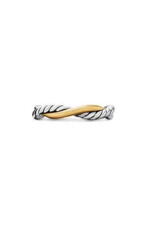 David Yurman Petite Infinity Band Ring - Sterling Silver Yellow Gold