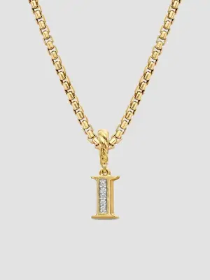 David Yurman Pavé Initial Pendant In 18k Yellow Gold Initial I
