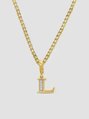 David Yurman Pavé Initial Pendant In 18k Yellow Gold Initial L