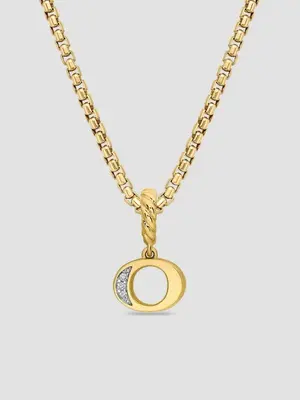 David Yurman Pavé Initial Pendant In 18k Yellow Gold Initial O