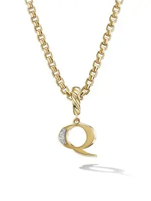 David Yurman Pavé Initial Pendant In 18k Yellow Gold Initial Q