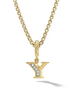 David Yurman Pavé Initial Pendant In 18k Yellow Gold Initial Y