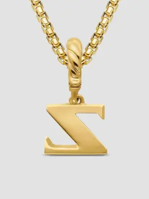 David Yurman Pavé Initial Pendant In 18k Yellow Gold - Initial Z