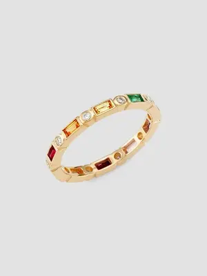 SYDNEY EVAN 14k Yellow Gold & Multi-gemstone Eternity Band Rainbow