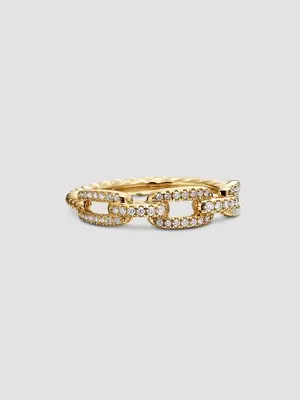 David Yurman Stax Chain Link Ring In 18k - Gold