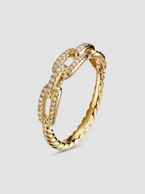 David Yurman Stax Chain Link Ring In 18k - Gold