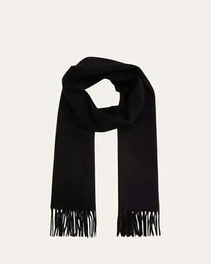BEGG X CO Arran Solid Cashmere Scarf Black