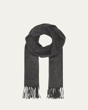 BEGG X CO Arran Solid Cashmere Scarf - Dark Gray
