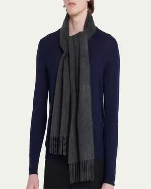 BEGG X CO Arran Solid Cashmere Scarf - Dark Gray
