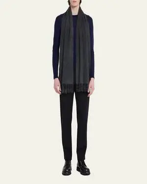 BEGG X CO Arran Solid Cashmere Scarf - Dark Gray