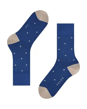 Falke Falke Mercerized Cotton & Nylon Dot Dress Socks Paris Blue