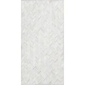 SOLO RUGS Meir Genuine Calf Hair Area Rug - Ivory
