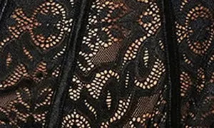 DREAMGIRL Fishnet Mesh & Lace Teddy With Garter Straps