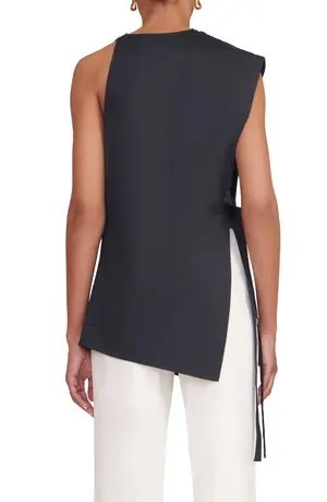 Staud Sawyer Asymmetric Cowl Neck Top