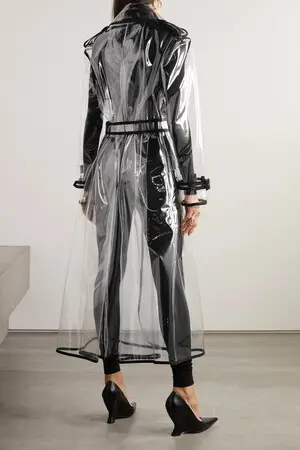 Dolce & Gabbana Piped Cotton-trimmed Pvc Trench Coat - Neutrals