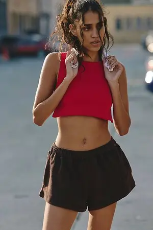 Free People Be Right Back Crop - Red