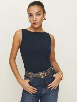 REFORMATION Dusk Knit Top - Blue
