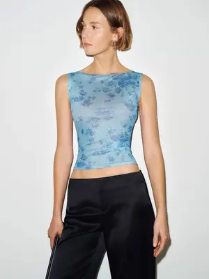 REFORMATION Dusk Knit Top - Blue
