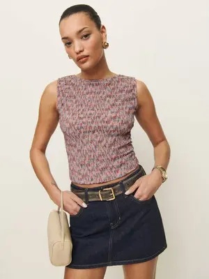REFORMATION Dusk Knit Top - Blue
