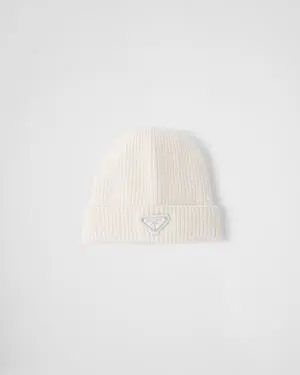 Prada Wool And Cashmere Beanie - White
