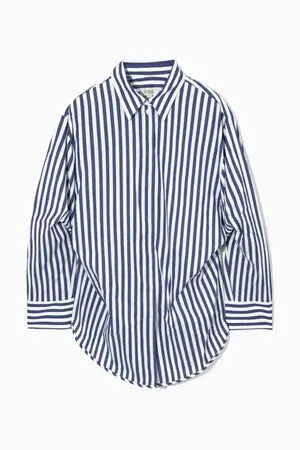 Cos Oversized Waisted Striped Shirt