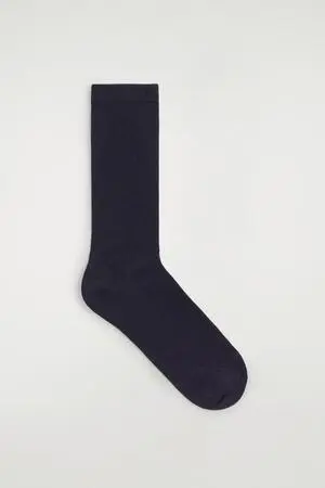 Cos Wool Blend Socks - Navy
