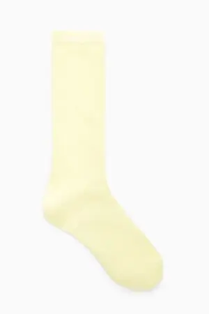 Cos Ribbed Wool-Blend Socks Yellow