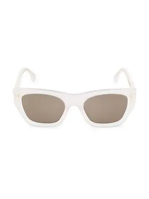 Fendi Fendi Roma 53MM Rectangular Sunglasses Brown White