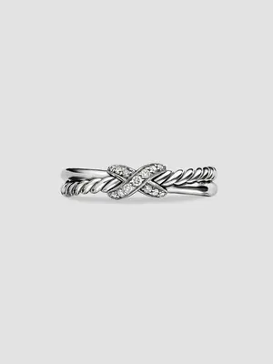 David Yurman Petite X Ring - Diamond