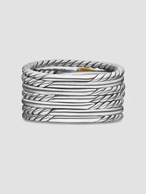 David Yurman Double X Crossover Ring In Sterling - Silver