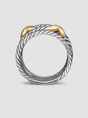 David Yurman Double X Crossover Ring In Sterling - Silver