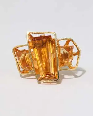 Alexis Bittar Archive Modern Geometric Framed Stone Ring