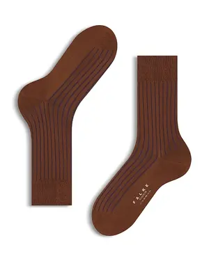 Falke Shadow Mercerized Dress Socks - Brown