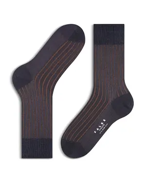 Falke Falke Shadow Mercerized Dress Socks Dark Navy