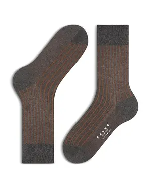 Falke Shadow Mercerized Dress Socks - Flanell