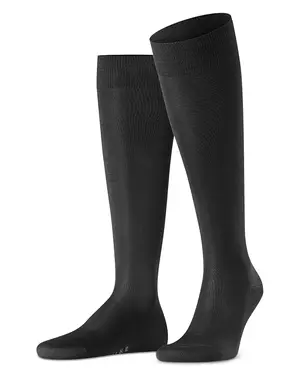 Falke Tiago Organic Cotton Blend Knee High Dress Socks - Black