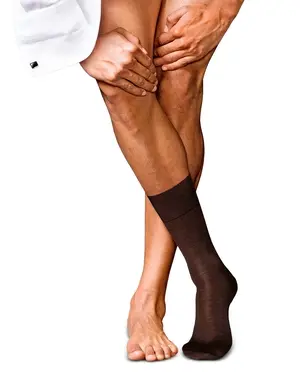 Falke No. 6 Merino Wool, Silk & Nylon Dress Socks - Brown
