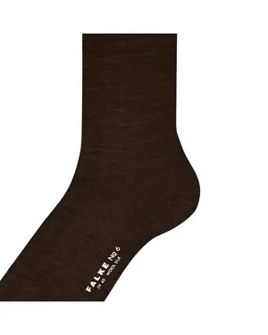 Falke No. 6 Merino Wool, Silk & Nylon Dress Socks - Brown