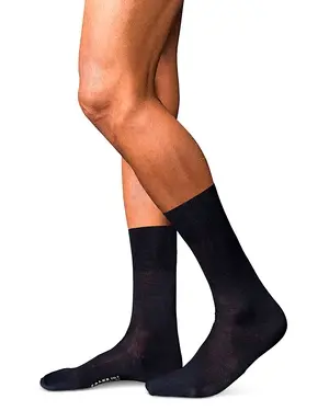 Falke No. 6 Merino Wool, Silk & Nylon Dress Socks - Dark Navy