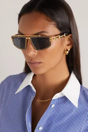 Balmain Titan Aviator-style Gold-tone And Acetate Sunglasses