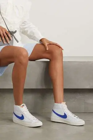 Nike Blazer Mid '77 Vintage Suede-trimmed Leather Sneakers