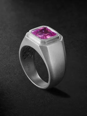 42 SUNS 14 Karat Gold Laboratory-grown Sapphire Ring