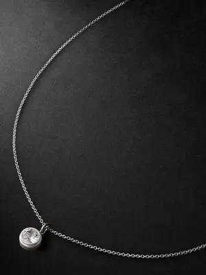 42 SUNS 14-karat White Gold Topaz Pendant Necklace - Silver
