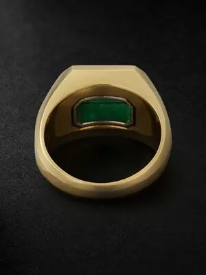 MAOR M.cohen Solitaire Small 18-karat Gold, Platinum And Emerald Ring