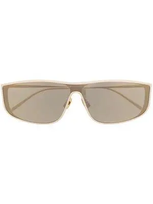 Saint Laurent Rectangle Frame Sunglasses - Gold