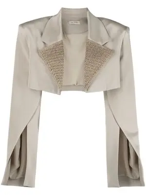 THE MANNEI Marica Cropped Blazer - Neutrals