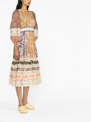 Zimmermann Devi Printed Linen Midi Dress